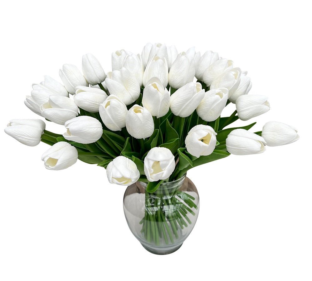 40 Stem Silk White Tulip Bouquet | Kremp Florist