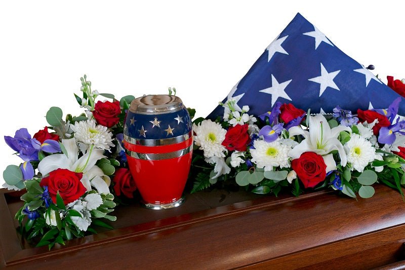 Patriotic Flower Cremation Urn Surround | Kremp Florist