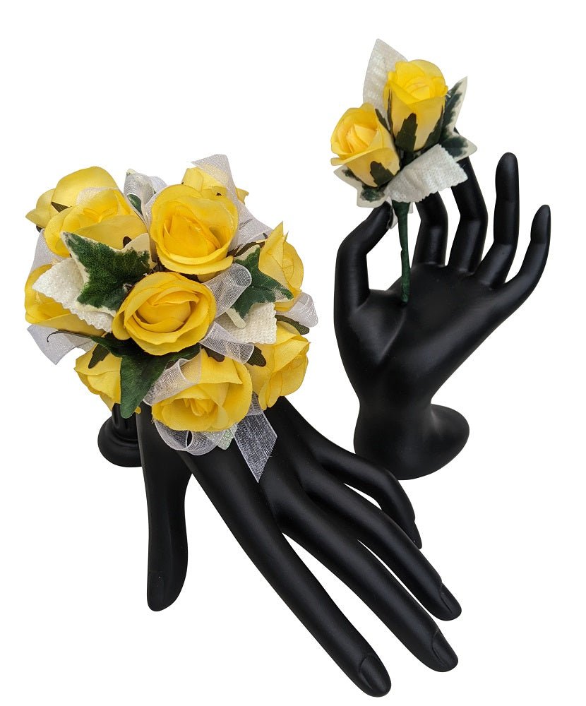 Yellow Silk Rose Prom Combo – Kremp Florist
